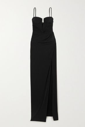 Brandon Maxwell Caroline Robe Aus Jersey Mit Raffungen - Schwarz