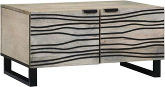 vidaXL Couchtisch Weiß, Schwarz 80 x 50 x 40 cm massives Mangoholz Vidaxl