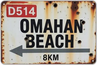 Generic T&uuml;rschild Omaha Beach, D-Day, Normandie Retro Eisen Schild Plakette Humor Schilder F&uuml;r Kneipen Wohnzimmer Badezimmer S