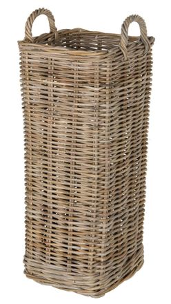 KOUBOO Kobo Schirmständer quadratisch mit Metall-Wasserfang, Grauer Aufbewahrungskorb grau