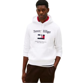 Tommy Hilfiger Hoodie zum &Uuml;berziehen f&uuml;r Herren, bestickt, leger (Wei&szlig;)