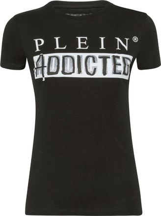 Philipp Plein Femme, Tops, Noir, Taille: 36 FR T-shirt Col Rond SS Original