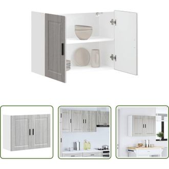vidaXL The Living Store - vidaXL K&uuml;chen-H&auml;ngeschrank Porto Grau Sonoma Holzwerkstoff
