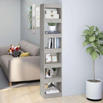 vidaXL Biblioth&egrave;que/S&eacute;parateur de pi&egrave;ce Gris b&eacute;ton 40x30x198 cm