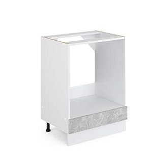 Vicco Meuble pour Four R-Line, B&eacute;ton/Blanc, 60 cm sans Plan de Travail