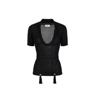 Elisabetta Franchi Damen, Strickwaren, Schwarzk, MGr&ouml;&szlig;e