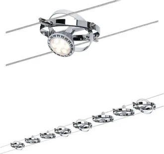 Paulmann Lumi&egrave;re Wire System Cardan Max 8 X 10 W, Gu5,3, M&eacute;tal, Chrome Mat, 500 X 12,5 X 9 Cm