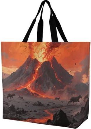 Generic Merveille Volcanique Sac A Main Femme D&eacute;contract&eacute; Tote Bag R&eacute;utilisable Sac Cabas Pour Quotidienne Gym Universit&eacute;