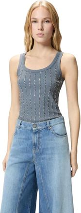 Pinko Pinko, Femme, Tops, Gris, Taille: 38 FR Cecily Tank Top