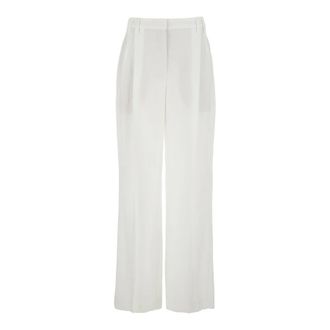 Brunello Cucinelli Femme, Pantalons, Blanc, Taille: 32 FR Pantalon large pliss&eacute;