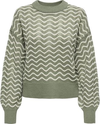 Jacqueline de Yong Damen Jdyrita L/S Short Struc Pull KNT Noos Strickpullover, Sea Spray, Small