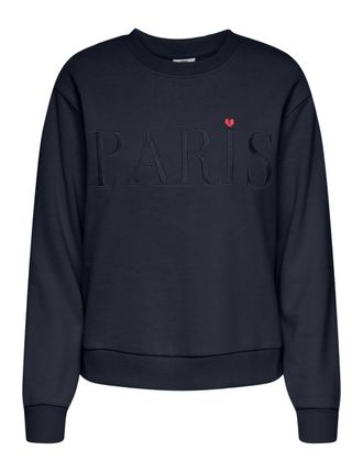 Jacqueline de Yong JdY Damen Jdyparis L/S Emb Sweat JRS, Sky Captain, XS