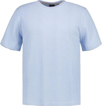 HUGO BOSS Herren T-Shirt blau Baumwolle & Mix unifarben