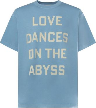 Valentino Garavani Homme, Tops, Bleu, Taille: M T-shirt &agrave; imprim&eacute; slogan