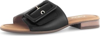 Gabor Damen Pantoletten, Frauen Slipper,Moderate Mehrweite (G),Backless Slipper,Mules,Gartenschuhe,Sommerschuhe,schwarz (Gold),37.5 EU / 4.5 UK