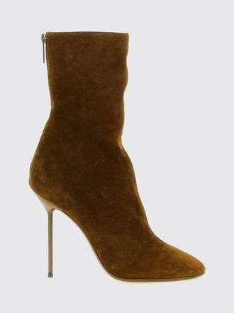 PARIS TEXAS Bottes Lidia hauteur genou en cuir su&eacute;d&eacute; avec talon aiguille