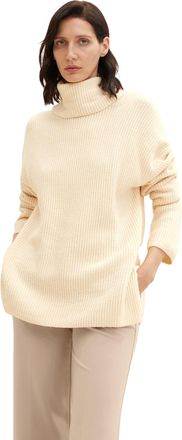 Tom Tailor Damen Longstyle Rollkragenpullover 1034470, 28130 - Soft Buttercream, L
