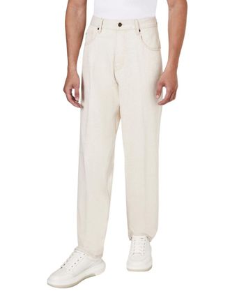 Emporio Armani Mens Jeans White Cotton-Linen