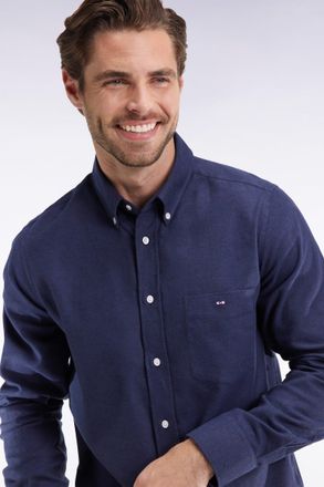 Eden Park Chemise En Flanelle Marine Coupe Droite