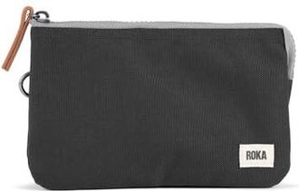 Roka London Carnaby Wallet Recycled Canvas, Accessoire de Voyage-Portefeuille Mixte, Carbone, M
