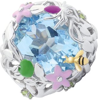 Edenly Ring Spaziergang der Sinne - Blaues Paradies - Silber, Diamanten und Halbedelsteine