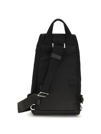Prada Triangle Logo Backpack - Black