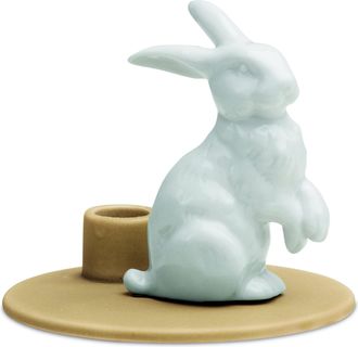 Dottir Dottir - Hase, Kaninchen - Kerzenleuchter, Leuchter, Kerzenständer - Birthday Stories - Hase - Mustard/Gelb - 87x80 mm