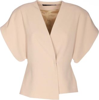 Federica Tosi Femme, Vestes, Beige, Taille: 42 FR Bolero Cady