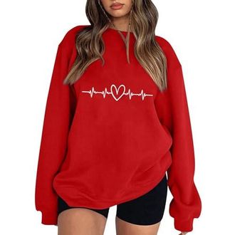 Generic Sweat &agrave; capuche &agrave; manches longues et col rond pour la Saint-Valentin 2026, rose, L