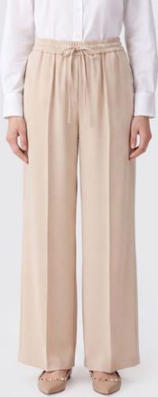 Valentino Garavani Pantalon palazzo large en soie &agrave; taille haute &eacute;lastiqu&eacute;e