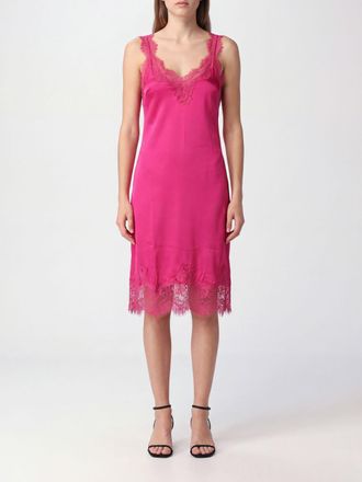 Gold Hawk Mini-robe nuisette en pure soie avec empi&egrave;cements en dentelle