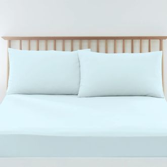 Pizuna Luxuri&ouml;ser Soft-Satin 2er Pack Kissenbezug 70 x 90cm Baby blau, 400 Fadenzahl Baumwolle Kissenbez&uuml;ge, 100% Langstapel Baumwolle Nur Kissenbezug (Baby 