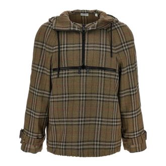 Burberry Homme, Vestes, Multicolore, Taille: L Chemise à Carreaux avec Capuche