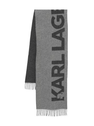 Karl Lagerfeld écharpe à franges - Gris