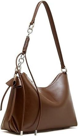 Generic Sac &agrave; bandouli&egrave;re pour femme, sac &agrave; bandouli&egrave;re en cuir v&eacute;ritable, sac fourre-tout souple, sac de travail, sac &agrave; main souple pliable sous les bras, ma