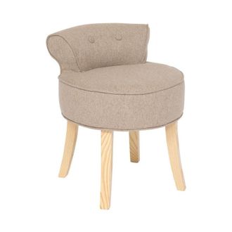 Atmosphera Atmosphera - Tabouret dAppoint en Tissu Firmin 58cm Beige