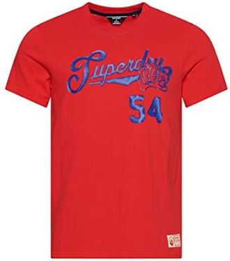 Superdry Vintage Script Style COLL Tee T-Shirt, Drop Kick Red, S Homme