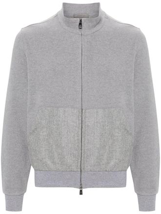 Corneliani Sweatshirtjacke mit Stehkragen - Grau
