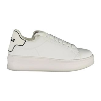 Ga&euml;lle Paris Femme, Chaussures, Blanc, Taille: 36 EU Baskets Blanches Sportives Logo D&eacute;tail