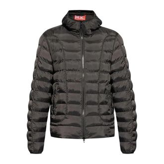 Diesel Homme, Vestes, Noir, Taille: XL Veste Rembourr&eacute;e &agrave; Capuche