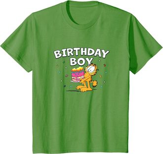 Garfield Birthday Boy Cake & Confetti Celebration Logo T-Shirt