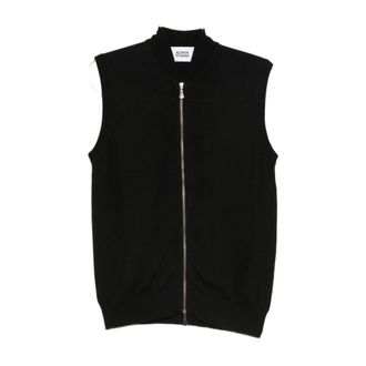 Alpha Studio Homme, Vestes, Noir, Taille: L Pull &Eacute;l&eacute;gant en Laine M&eacute;rinos Aw25