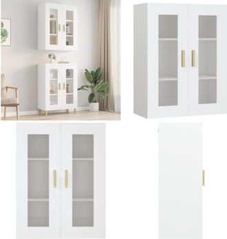 vidaXL Vidaxl - H&auml;ngeschrank Wei&szlig; 69,5x34x90 cm - Wandschrank - H&auml;ngeschrank - Wohnzimmer Dekoration - Regal - Stauraum - Home & Living