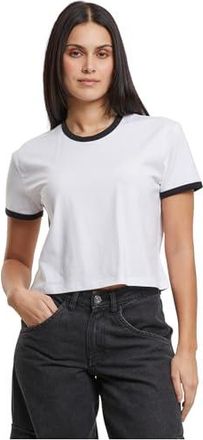 Urban Classics Tb7492-ladies Contrast Retro T-Shirt, Blanc/Noir, XXL Femmes