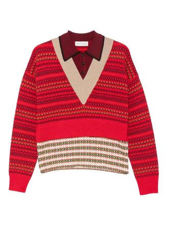 Dries Van Noten Pull Col Rond - Rouge
