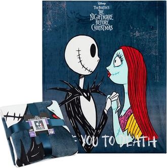 Disney The Nightmare Before Christmas Plaid Polaire 150 x 130cm, Couverture Chaude et Douce pour Canap&eacute; Lit, Couverture Legere, Cadeau de No&euml;l (Multi)