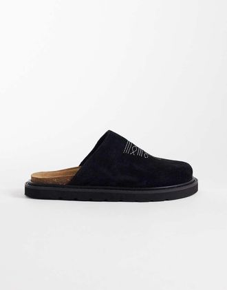 WALK LONDON Walk London - Holly - Mules wester en daim - Noir