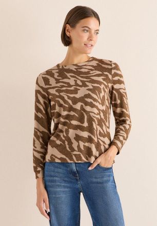 Cecil Langarmshirt im Melange Look