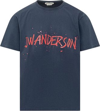 J.W.Anderson Homme, Tops, Bleu, Taille: S T-shirt Circulaire