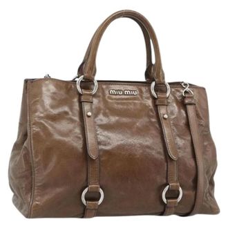 Miu Miu Sac &agrave; main Pre-owned - Femme - Pre-owned - Brun - Taille: ONE Size